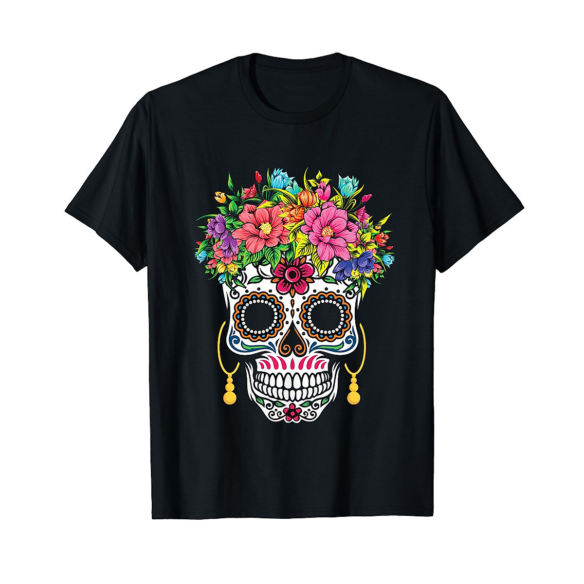 Sugar Skull Day Of The Dead Dia De Los Muertos Halloween T-Shirt