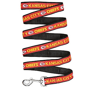 NFL PET Leash, Medium, Kansas City Chiefs Dog Leash, Football Team Leash for Dogs & Cats. A Shiny & Colorful Dog & Cat Leash with Embroidered Team Name/Logo Licensed by the NFL