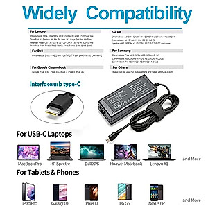 45W USB C Laptop Charger for Acer Chromebook Charger R13 11 13 15 311 315 CP311 CP713 C933 CB5-312T R751T SF713 SP714 N17Q5 N16Q14 N16Q12 N18Q1 N15Q13 PA-1450-78 A16-045N1A AC Adapter Power Cord