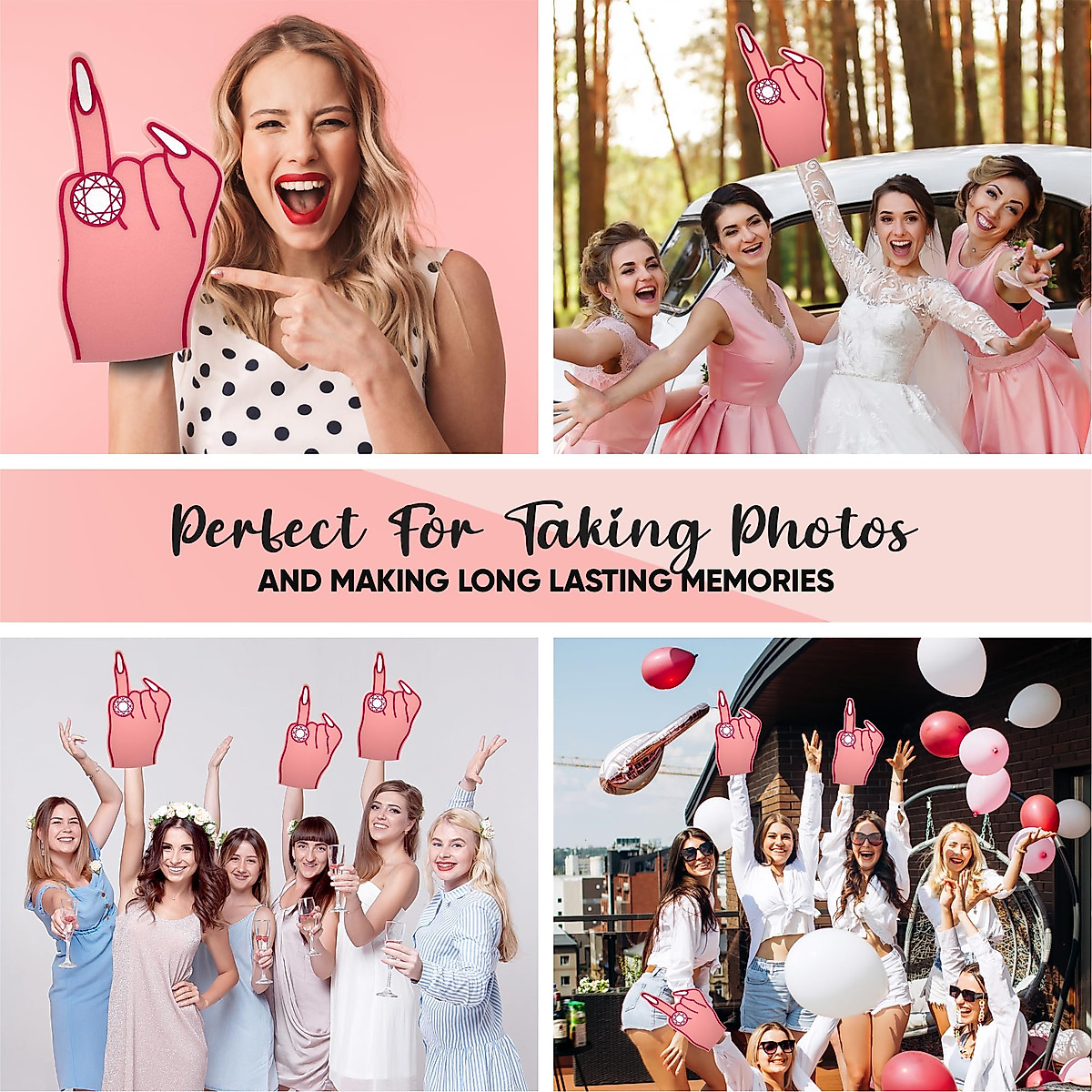 Sneaky Booze XL Engaged Foam Ring Finger Bachelorette Party Bash For Bride To Be Engagement Party Bridal Shower Bridesmaid Tribe Favors Perfect Wedding Accessories Photo Prop 2 Pack