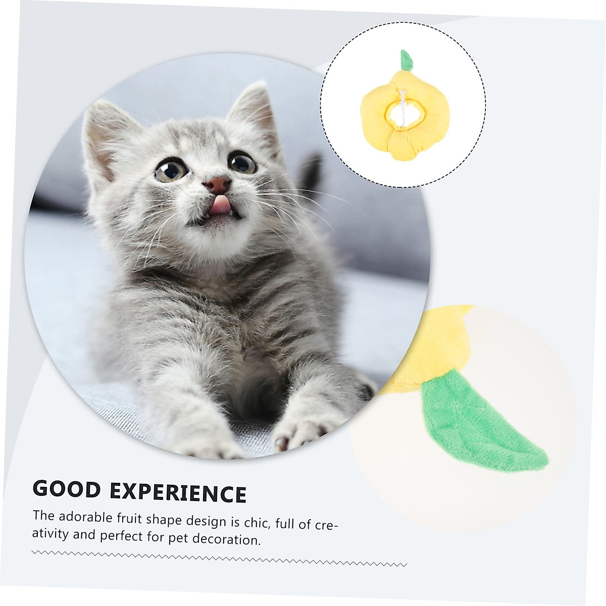 Kisangel 5pcs Cat Collar Lint Fruit Neck Circle
