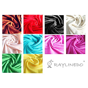 RayLineDo® 10PCS 50 * 50cm Solid Color Knitted Panne Velvet Fabric Anti Pill Fabric Patchwork Polyester Fleece Cloth for DIY Sewing Handmade Dolls