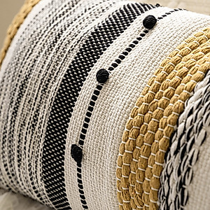 BlissBlush Decorative Lumbar Throw Pillow Cover 14x36 Boho Long Cushion for Bed Mustard Beige Accent Farmhouse Pillowcase for Bedroom Living Room Couch Sofa Home Décor COVER ONLY