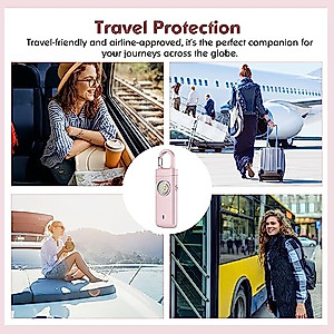 ANKOSHUN Rechargeable Personal Alarm for Women - Christmas Birthday Gifts for Women, Daughter, College Student, Teen Girl, Elders, Kids, Siren Alarm, USB Charging, Pink
