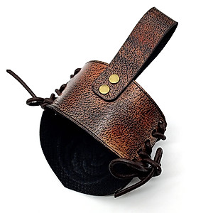 5MoonSun5's Medieval Viking Leather Belt Attachment Genuine Leather Hanger/Holster/Holder for 12" to 16'' Viking Drinking Horn Handcrafted Accessory securely attaching it to your belt, bag,or backpack