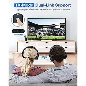 BlitzMax Bluetooth 5.2 Transmitter Receiver, 2-in-1 Bluetooth Adapter Mini Portable with 3.5mm Jack, aptx-Adaptive, Dual Link Bluetooth Audio Adapter for PC/TV/Car Sound System/Wired Speaker