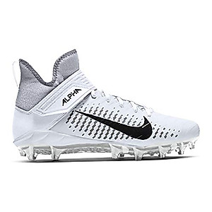 Nike Men's Alpha Menace Pro 2 Mid Football Cleat White/Black/Wolf Grey Size 15 M US