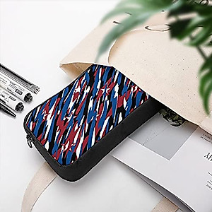 USA Patriotic Camouflage Pencil Case Makeup Bag Big Capacity Pouch Organizer for Office College