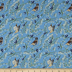 Riley Blake Designs Riley Blake Golden Poppies Quail Fabric, Turquoise