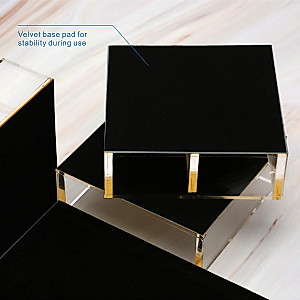 EXPUTRAN Acrylic Desk Organizer 4-Piece Desk Kit + Free Complimentary Acrylic Ruler, Desktop Organization for Office or Home (Gold)