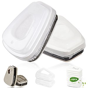 6001 Filter Cartridges for Respirator, Respirator Cartridges & Filters for 6200, 6502, 7502, 6800, 4008, FF402 Series, Respirator Filter Dust-Proof, Organic Vapors, Paint and Chemical(1 Set)