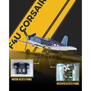 VOLANTEXRC RC Plane for Beginners, 4CH WWII RC Airplane F4U Corsair with Aileron, 2.4Ghz Remote Control Plane with Xpilot Self Righting&One Key Aerobatic&Upgraded Canopy (761-8V2 RTF)