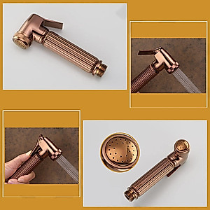 NBAAYIK Wall Mounted Bathroom Toilet Bidet Mixer Spray Kit Ancient Brown Handheld Bidet Sprayer Toilet Bathroom Douche Single Handle Spray Set Bidet Faucet Bathroom Bidet Shower-A