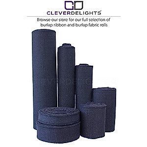 CleverDelights 12" Navy Burlap Roll - Finished Edges - 5 Yards - Jute Burlap Fabric