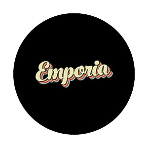 Emporia TShirt Retro Art Baseball Font Vintage PopSockets Swappable PopGrip