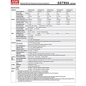 MEAN WELL original GST90A12-P1M 12V 6.67A meanwell GST90A 12V 80W AC-DC High Reliability Industrial Adaptor