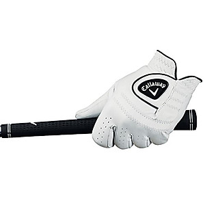 Callaway Golf Tour Authentic Glove (Worn on Left Hand, Standard, XX-Large, White 2018)
