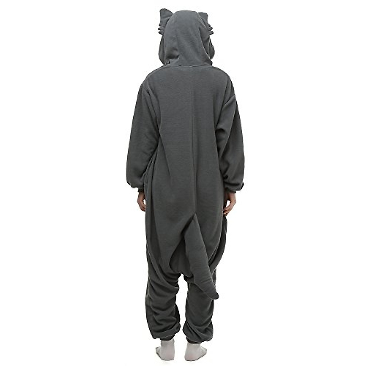 YAMENG Gray Wolf Onesie Adult For Women Men Animal Pajamas Cosplay Sleepwear Costume Cartoon Outfit（Large）