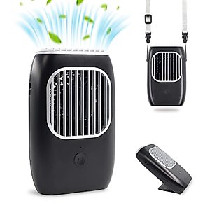 Aluan Hanging Neck Fan Portable Rechargeable Lash Fan, Mini Personal Necklace Fan with Adjustable Lanyard and Bracket, Battery Operated Hands Free Wearable Fan for Eyelash Dryer Indoor Outdoor Travel