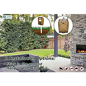 GARDEN SECRETS (2023 Version) Compact Solar Ultrasonic Animal Repellent. Skunk Raccoon Deer Coyote Cat Rat Mice etc Deterrent. Keep Pests Away from Your Property Within 2-4 Weeks. (Brown, 1 Unit)