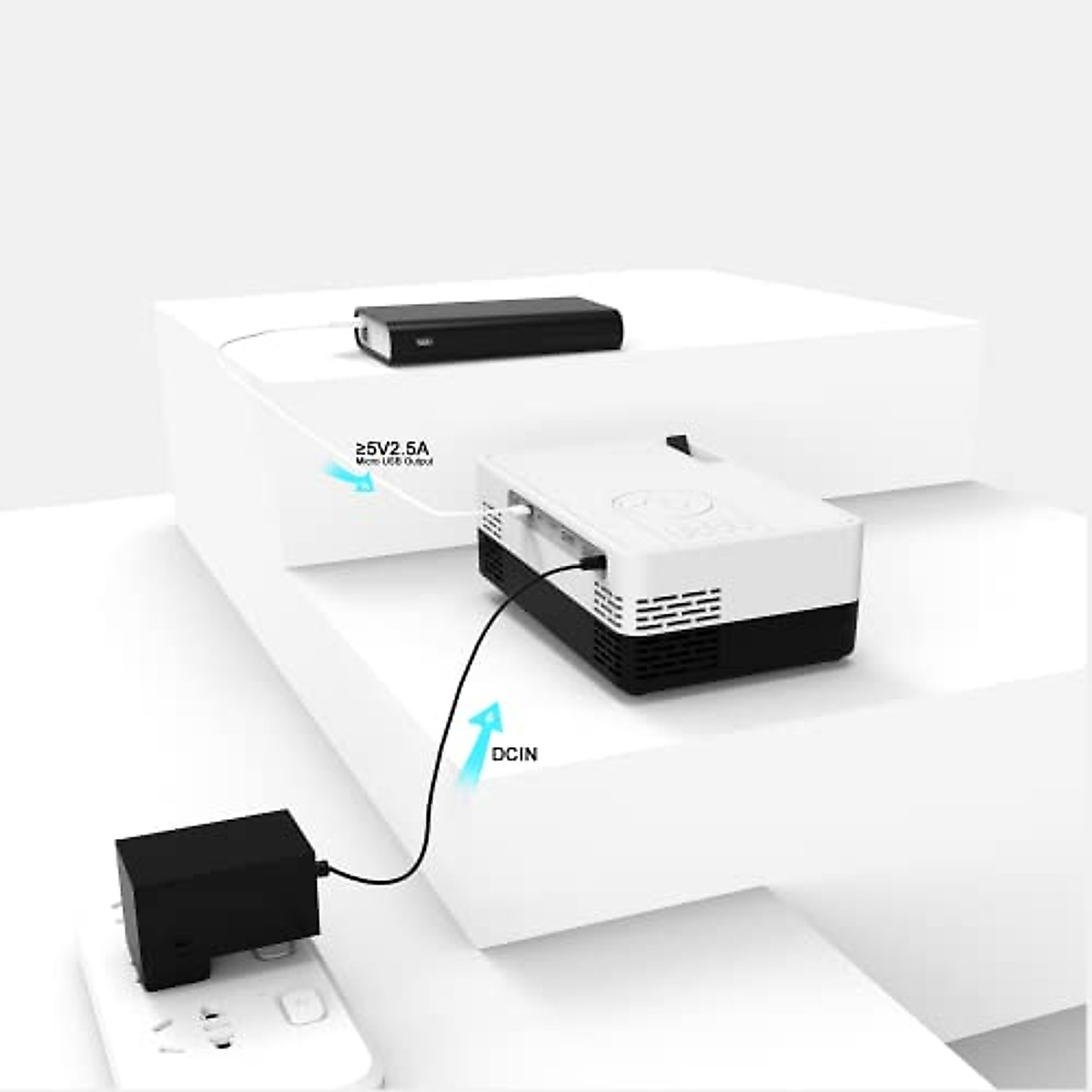 Salange Mini Projector 2022 Upgraded Portable Video Projector for Cartoon, Kids Gift, LED Projector, Compatible with 1080P HDMI TV Stick USB AV Laptop,Smartphone, for Home Cinema & Outdoor Movies