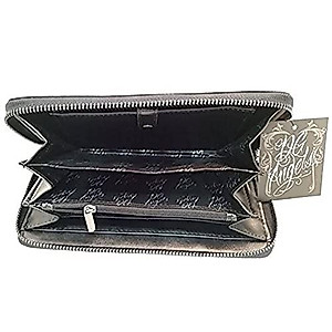 DGA Rockabilly Day of the Dead Devotion Red Rose Womens Clutch Zippered Wallet