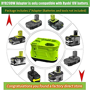 for Ryobi for Dewalt Battery Adapter Converter,Replacement for Dewalt 20V Battery,for Dewalt 20V Cordless Power Tool Adaptor,Work for DEWALT 20V MAX Cordless Drill/Impact Driver Cordless Tool