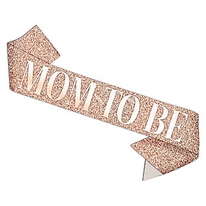 MAGICSHOP4U Mom to be sash - Mom To Be Rose Satin Sash - Baby Shower Decorations, Gender Reveal, Welcome Baby, Baby Sprinkle, Baby Shower Sash, Mummy to be - Light Pink Baby Shower