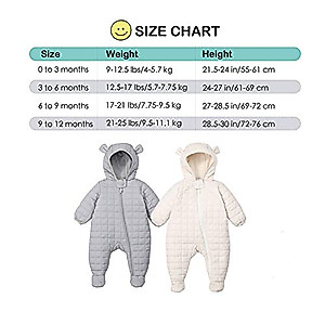Baby Girl Boy Snowsuit 0-3 months Down Jacket Hooded Romper Jumpsuit Infant Spring Winter Outwear