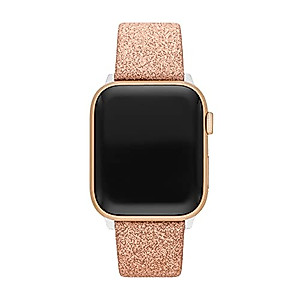 Kate Spade New York women's rose gold glitter leather band for apple watch®, 38/40/41mm (Model: KSS0141)