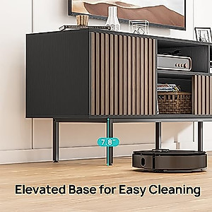 TV Stand, Wood Entertainment Center with Storage Shelves Cabinet, 59" Mid Century Modern Television Stand for up to 65", TV Console Table for Bedroom, Living Room