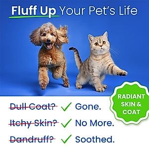 BARK&SPARK Omega 3 Fish Oil for Dogs - w/Wild Alaskan Salmon Oil for Dogs, Fish Oil Liquid Supplement for Pets, EPA+DHA Fatty Acids, Skin&Coat Support - Itch&Allergy Relief, Joint, Immune&Heart Health