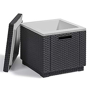 Keter Ice Cube Beer and Wine Cooler Table Perfect for Your Patio, Picnic, and Beach Accessories, Graphite