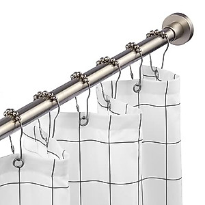 EBOATOP Brushed Nickel Shower Curtain Rod - Never Rust No Drill Non-Slip Spring Tension Shower Rod, 27-43 inches 304 Stainless Steel, Brushed Nickel