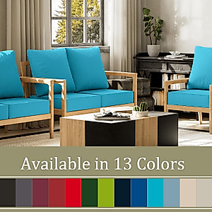 Pakunoda Outdoor Seat Cushion Set 24 x 24 x6.5 Inch Splash-Proof & Fade Resistant Patio Furniture Cushions with Removable Cover Deep Seat & Back Cushion with Straps for Chair Sofa Couch