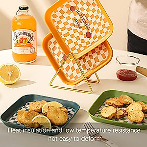 ZenTiky Plastic Plates,4 Pack Multi-Use Reusable Plates for Snack, Fruit, Nut, Dessert, Small Plates for Home, Birthdays, Weddings and Party, 5.9", Multicolor