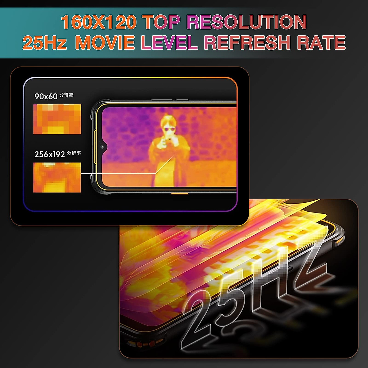 NOYAFA NF-583S Thermal Camera Android, Thermal Imaging Camera Support Video Recording, 6 Color Palettes,Thermal Camera for Smartphone 160x120 IR/25HZ Infrared Thermal Imager