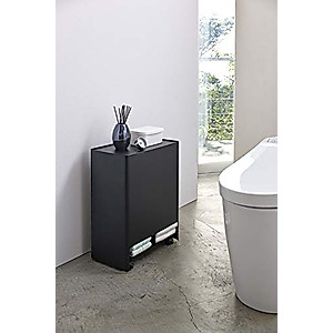 Yamazaki Home Organizer Stacker/Nursery Diaper Dispenser | Steel | Rolling Carts, One Size, Black