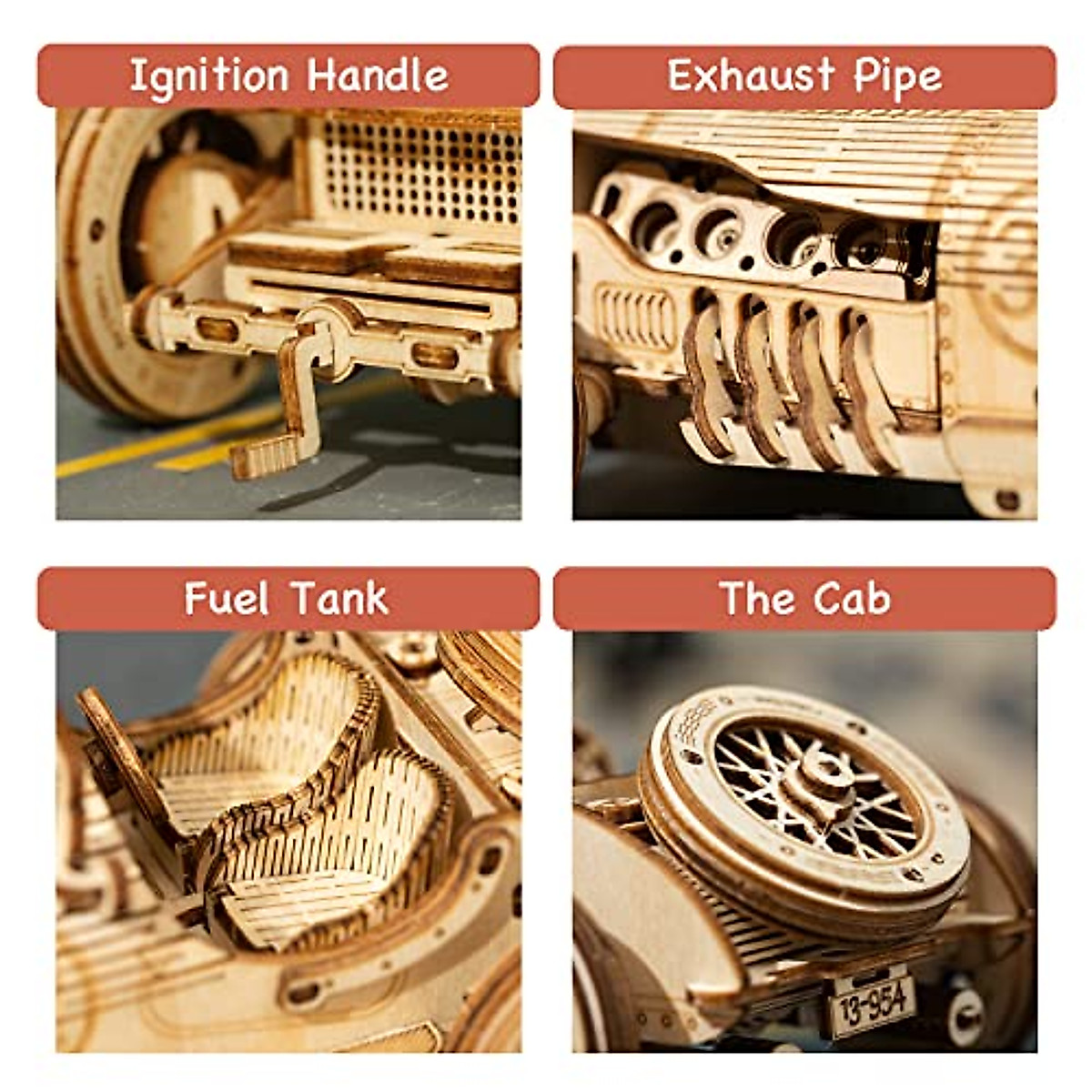 RoWood Model Cars to Build, 3D Wooden Puzzle for Adults & Teens, DIY Scale Mechanical Car Model Building Kits, Best Toys Gift for Kids - Grand Prix Car