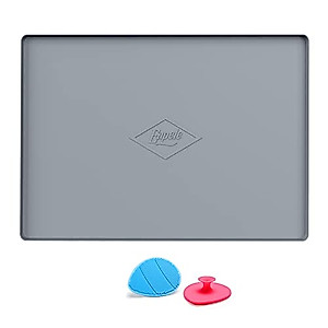 Eapele Under Sink Mat Kitchen Cabinet Tray,28"x22",Flexible Waterproof Silicone Made, Hold up to 2 Gallons Liquid (Gray)