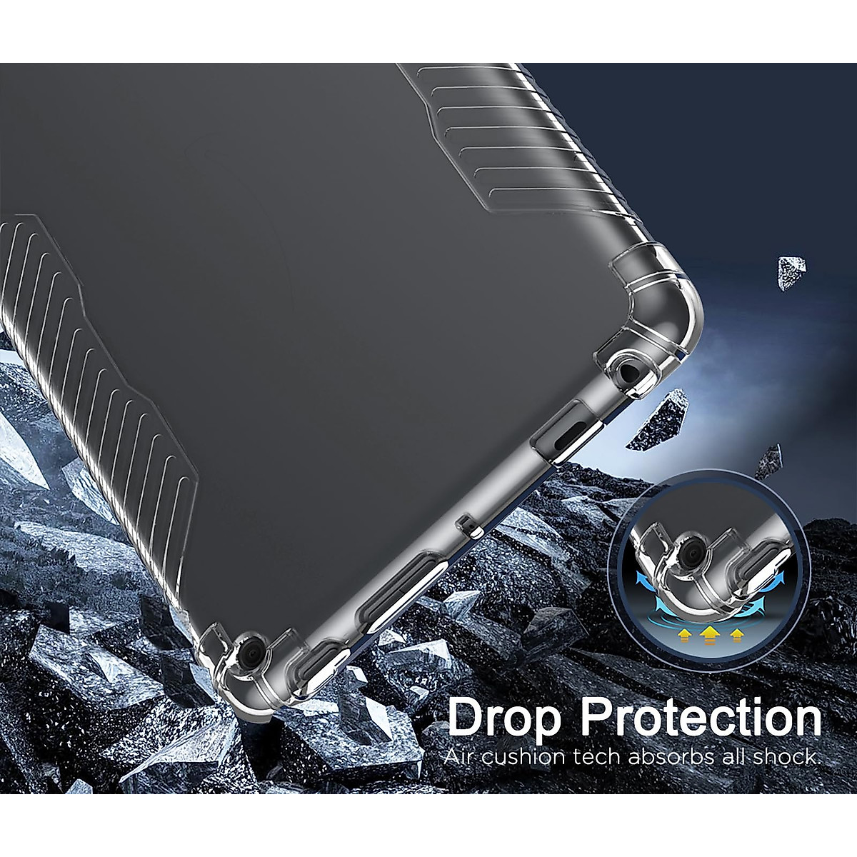 MoKo Case for All-New Amazon Kindle Fire HD 8 & 8 Plus Tablet (12th Generation-2024/2022 Release) 8", Ultra Clear Soft Flexible Transparent TPU Skin Bumper Back Cover Shell, Clear