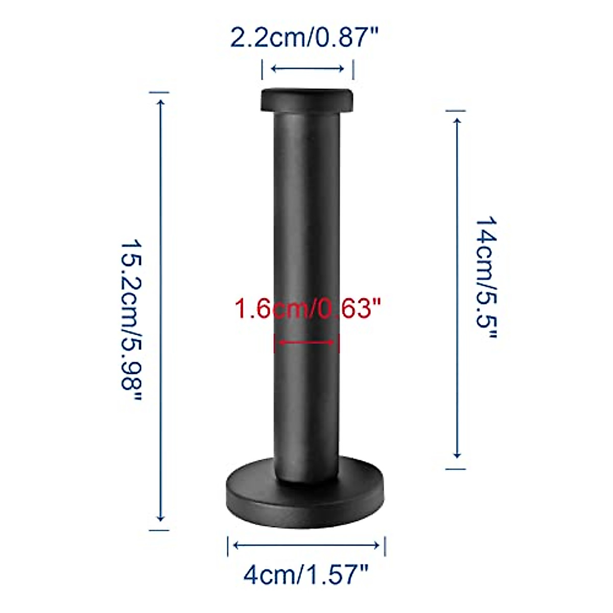 Augiimor 4Pcs Matte Black Round Hooks,Stainless Steel Black Robe Towel Hooks,Round Wall Towel Hooks Black Utility Shower Towel Hanger for Bedroom Bathroom & Kitchen (6"/15.2cm Length)