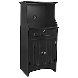 OS Home and Office Coffee Maker Utility Cabinet in Black kitchen microwave cart