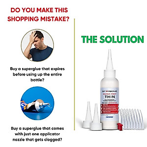 Starbond 4 oz. Super Fast Thin CA Glue (Premium Cyanoacrylate Super Glue) for Woodworking, Woodturning, Hobby Models, CA Finish, Inlays