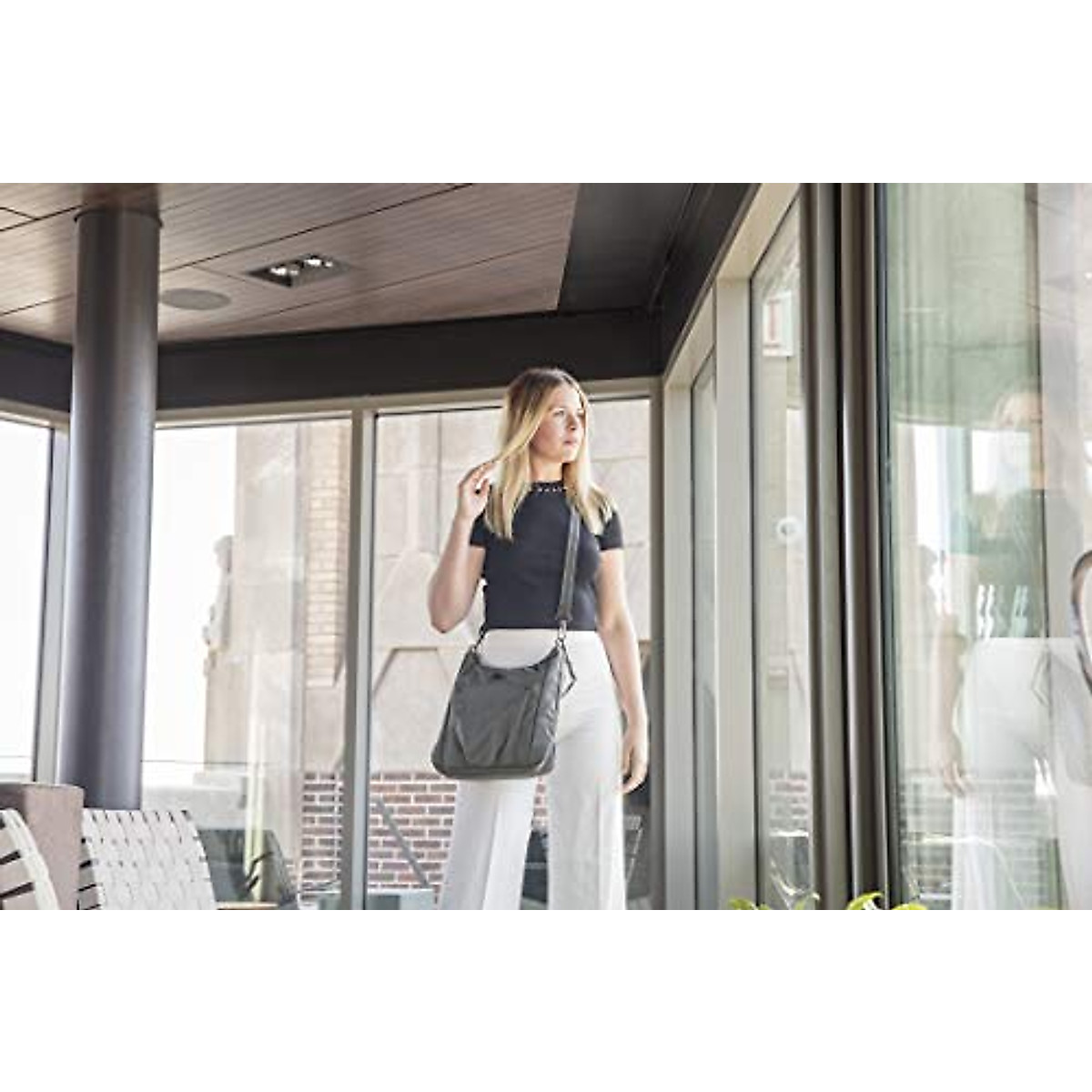 Travelon Hobo Crossbody Bag, Black, One Size