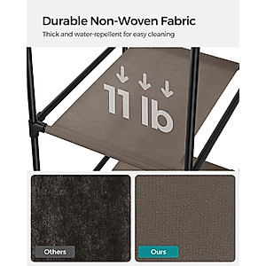 SONGMICS Closet Wardrobe, Portable Closet for Bedroom, Clothes Rail with Non-Woven Fabric Cover, Clothes Storage Organizer, 59 x 17.7 x 69 Inches, 12 Compartments, Taupe ULSF003R02