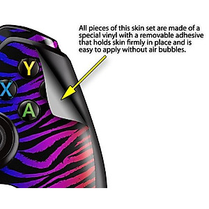 WraptorSkinz Decal Style Vinyl Skin Wrap compatible with XBOX One Original Wireless Controller Rainbow Zebra