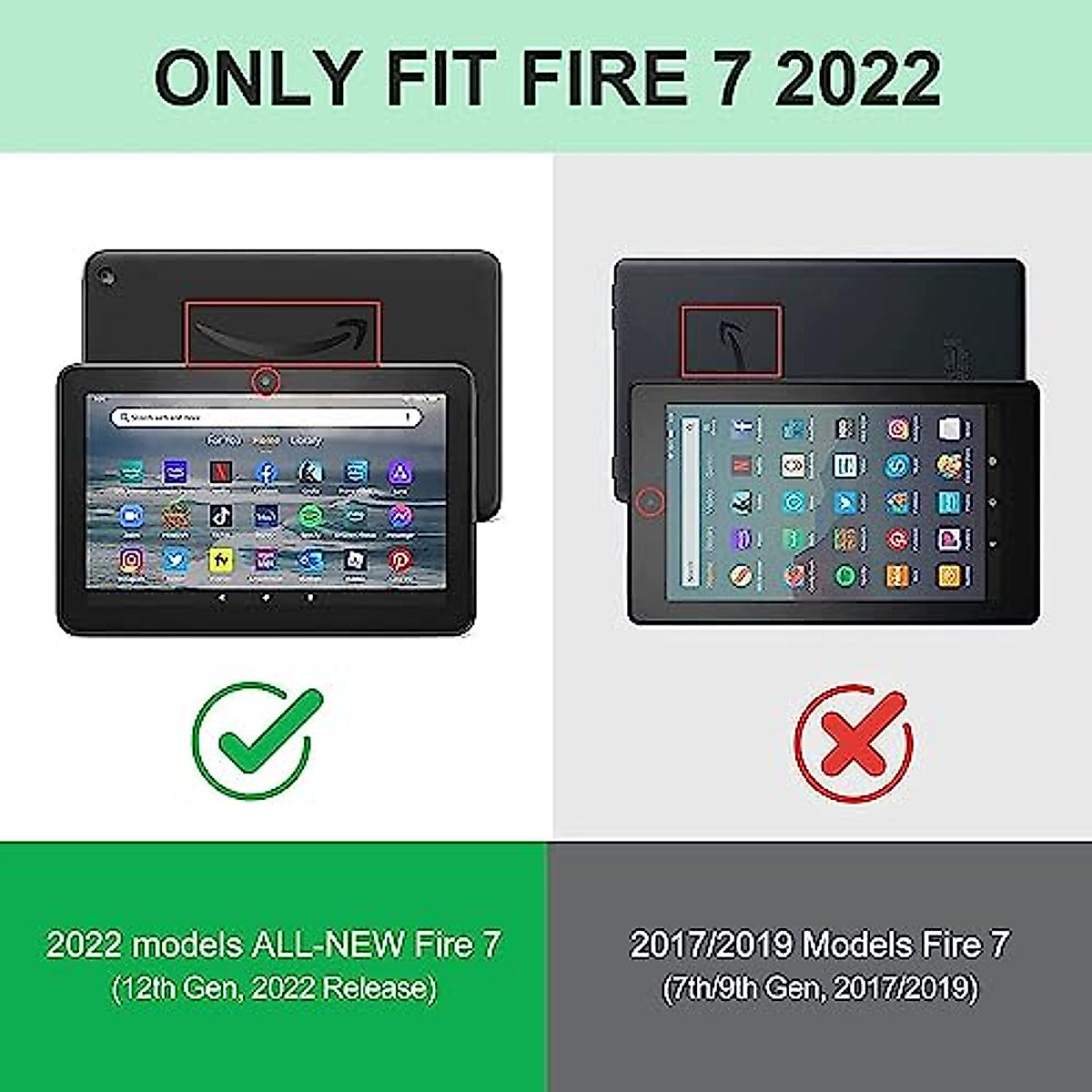 Case for All-New Amazon Kindle Fire 7 (2022 Release-12th Generation), Multi-Angle Smart Stand Cover Auto Sleep/Wake for Amazon Kindle Fire HD 7 Tablet，Skeleton Skull