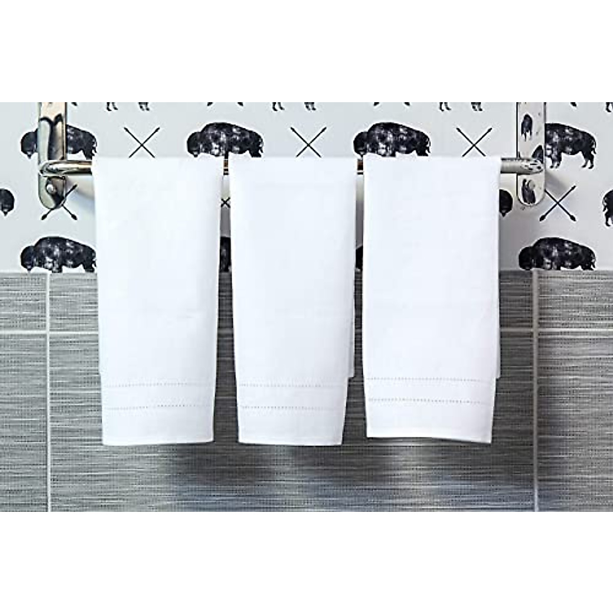 Solino Home Linen Hand Towels 14 x 24 Inch – 100% Pure Linen White Towels Set of 3 – Machine Washable and Handcrafted from European Flax