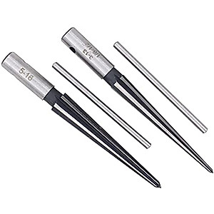 Faneta T Handle Taper Reamer Set 3-13mm(1/8''-1/2'') & 5-16mm(½"-5/8") Bridge Pin Hole Hand Held Tapered Reamers 6 Fluted Chamfer Reaming Guitar Woodworker Luthier Tool (Set of 2)